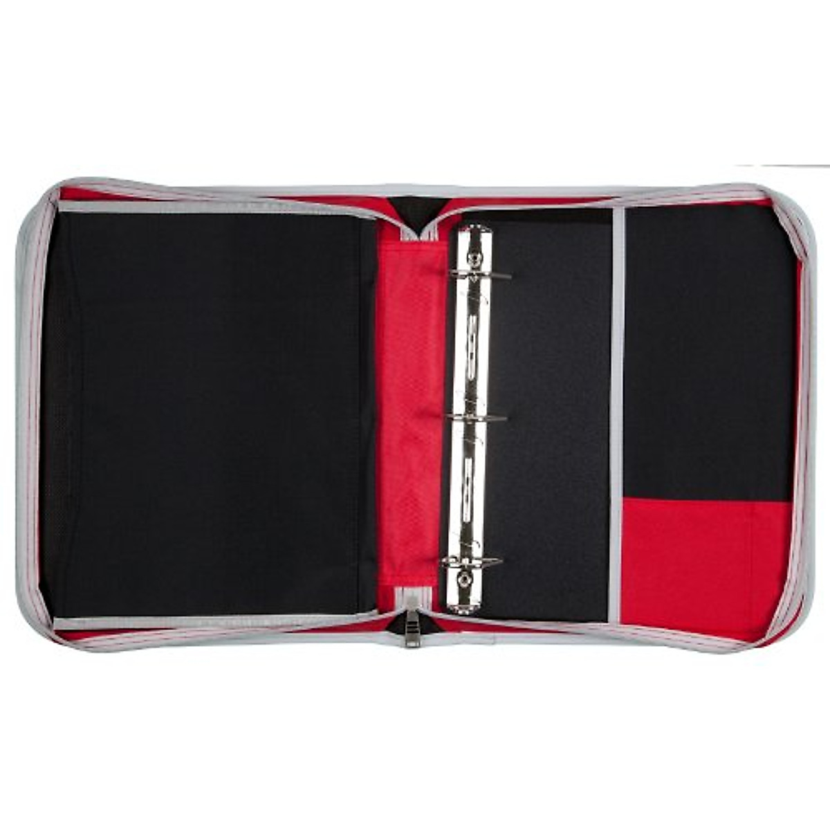 Mead 1-1/2Inch Zipper Binder, 3 Ring Binder, Heavy Duty, PRO Platinum, Red/Black (72860)