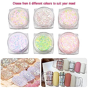 YLSZHY 6 Colors Nail Art Glitter Wool Powder,Nail Powder Set,DIY Nail Art Pigment Powder Glitter Dust Kit for for Nail DIY Crafts Tips Decoration