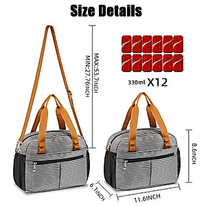 HSHPX Lunch Bag Women Insulated Adult Lunch Box Large Reusable Lunch Tote with Webbing Loop Cute Portable Lunch Cooler with Adjustable Shoulder Strap for Work Office Picnic (Stripe)