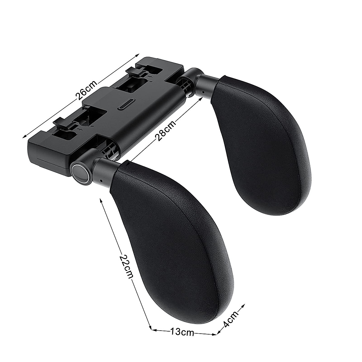 TICARVE Car Headrest Pillow, Car Seat Head Neck Supports, Car Seat Back Hanger Hook, Adjustable Both Side Travel Car Sleeping Pillow for Kids Adult (Black)