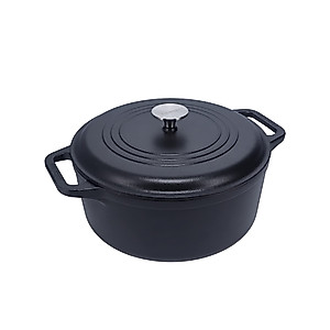 Victoria 7-Quart Cast Iron Dutch Oven with Lid and Dual Loop Handles, Seasoned with Flaxseed Oil, Made in Colombia, Black