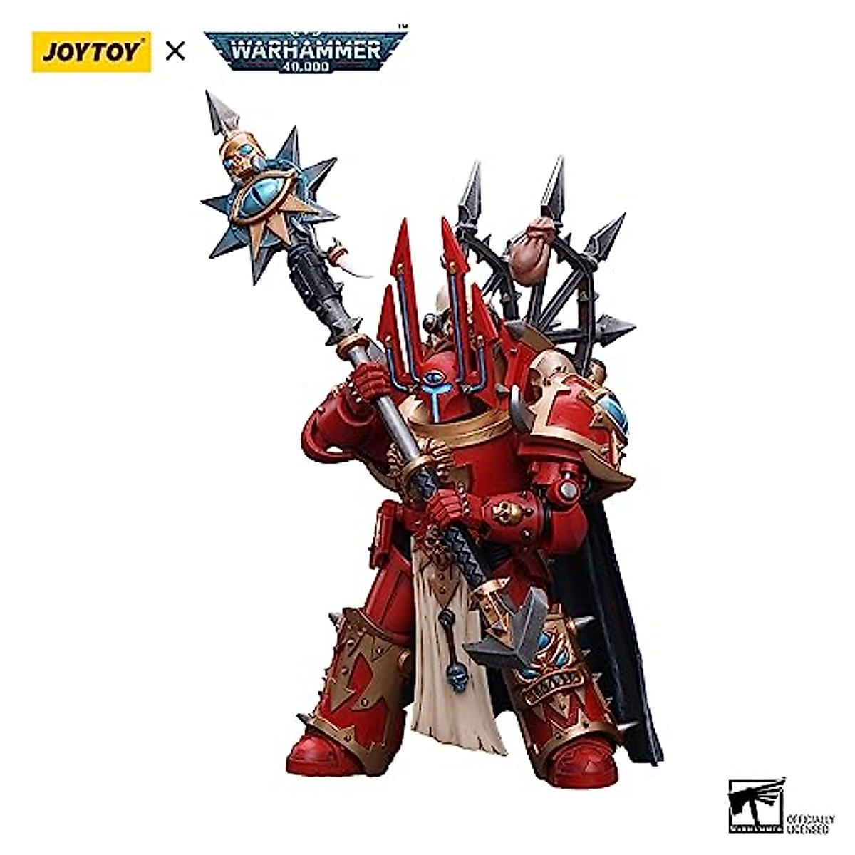 JoyToy Warhammer 40K: Chaos Space Marines Crimson Slaughter Sorcerer Lord in Terminator Armour 1:18 Scale Figure