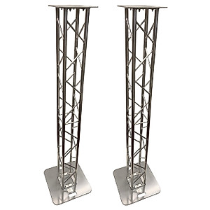 2 DJ Lighting 6.56 ft (2 Meter) Bolted Aluminum 8"x8" Truss Light Weight Dual Totem System. 100% Aluminum Bolt Style Trussing! 25 LB. Total Weight!