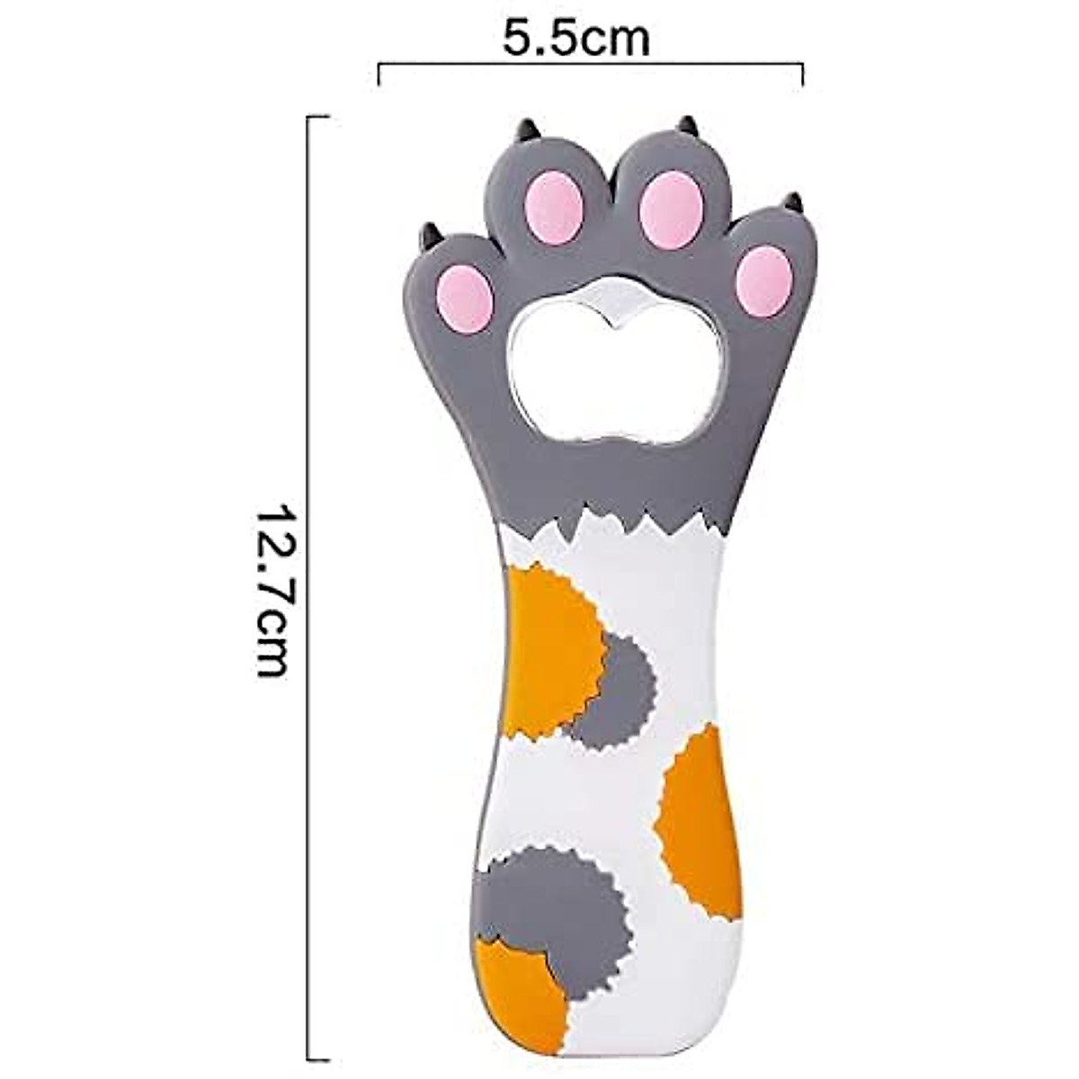 Cute Cat Paw Bottle Opener Magnet,Refrigerator Magnet Silicone Metal Bottle Opener for Beer Coke Bartender Kitchen Barware Metal Novelty Cute Fun Shape,Unique Birthday Beer Gifts Ideas (Gray)