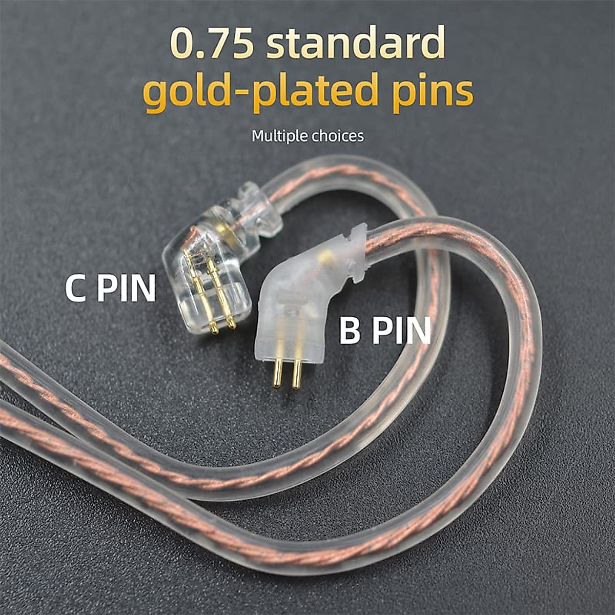 Kinboofi KZ High Purity Oxygen-Free 2pin 0.75mm IEM Cable,HiFi Earphone Wired Detachable Upgrade Cable with PVC Transparent Materialfor ZST ZSR ED12 ES3 ES4 ZS10 AS06 C12 (2PIN3.5B No Mic, Black)…