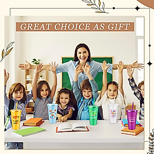 Uiifan 30 Pcs Christian Tumbler Bulk Bible Verse Plastic Tumblers with Lids and Straw 24oz Inspirational Religious Cups Christian Gifts for Kids Christmas Sunday School Religious Party Activities