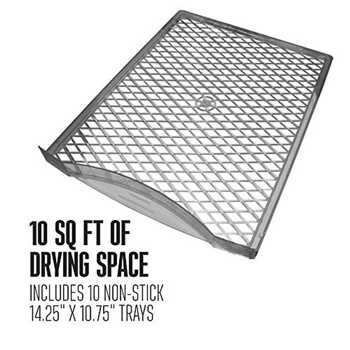 Weston Food Dehydrator Machine for Beef Jerky, Fruit Leather, Herbs, Dog Treats, Vegetables, Meats, BPA Free, Slide Out Drying Racks (75-0201-W), 10 Tray, Ultra Quiet Fan