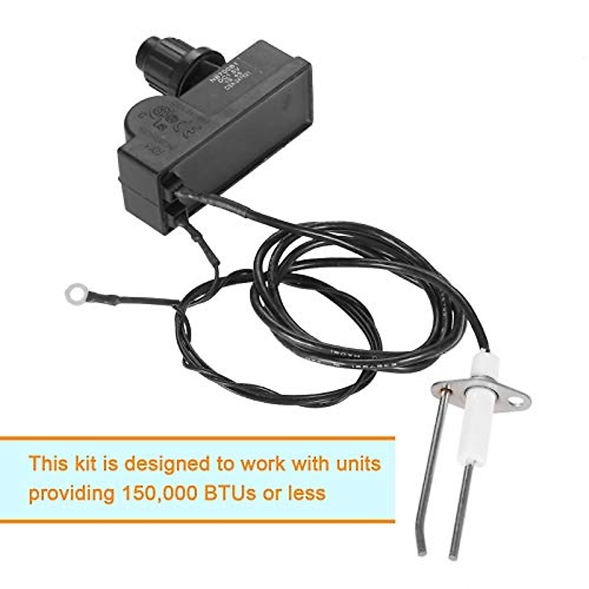 Lemfema Fire Pit Igniter Push Button Ignition Kit with 2 Outlets, Ground Wire for Fire Pit Gas Burner System, AAA Battery Type