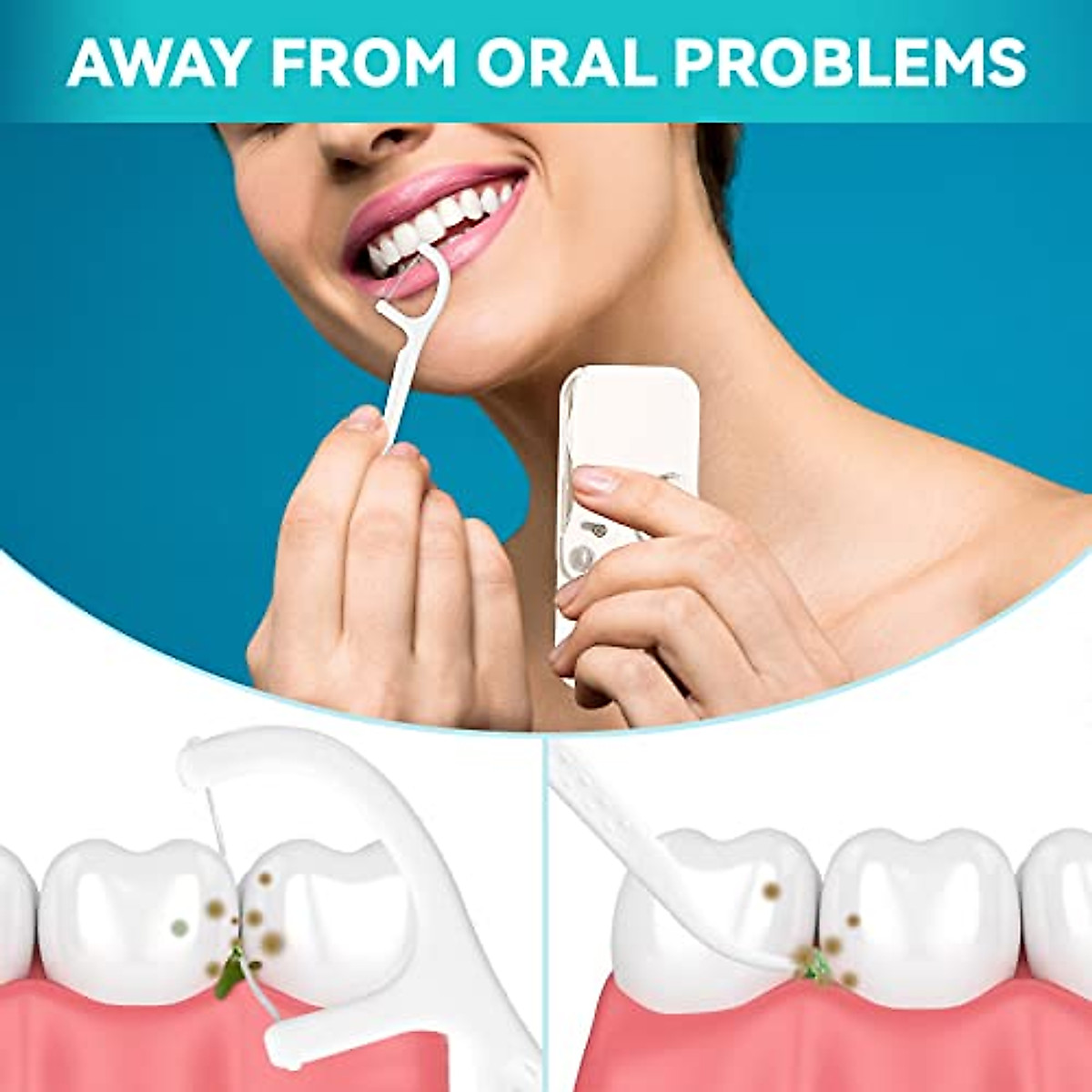 HOIRIX Dental Floss Dispenser Upgrade Automatic Dental Floss Case Refillable Floss Pick Holder Floss Organizer for Teeth Cleaning,Specialized Floss (2pcs, Black+Green)