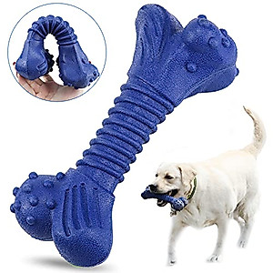 Dog Toys for Aggressive Chewers Tough Dog Chew Toys for Large Medium Dogs Breed Natural Rubber Spring Texture Pattern