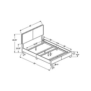 Monarch specialties , Bed, Leather-Look, Dark Brown, Twin