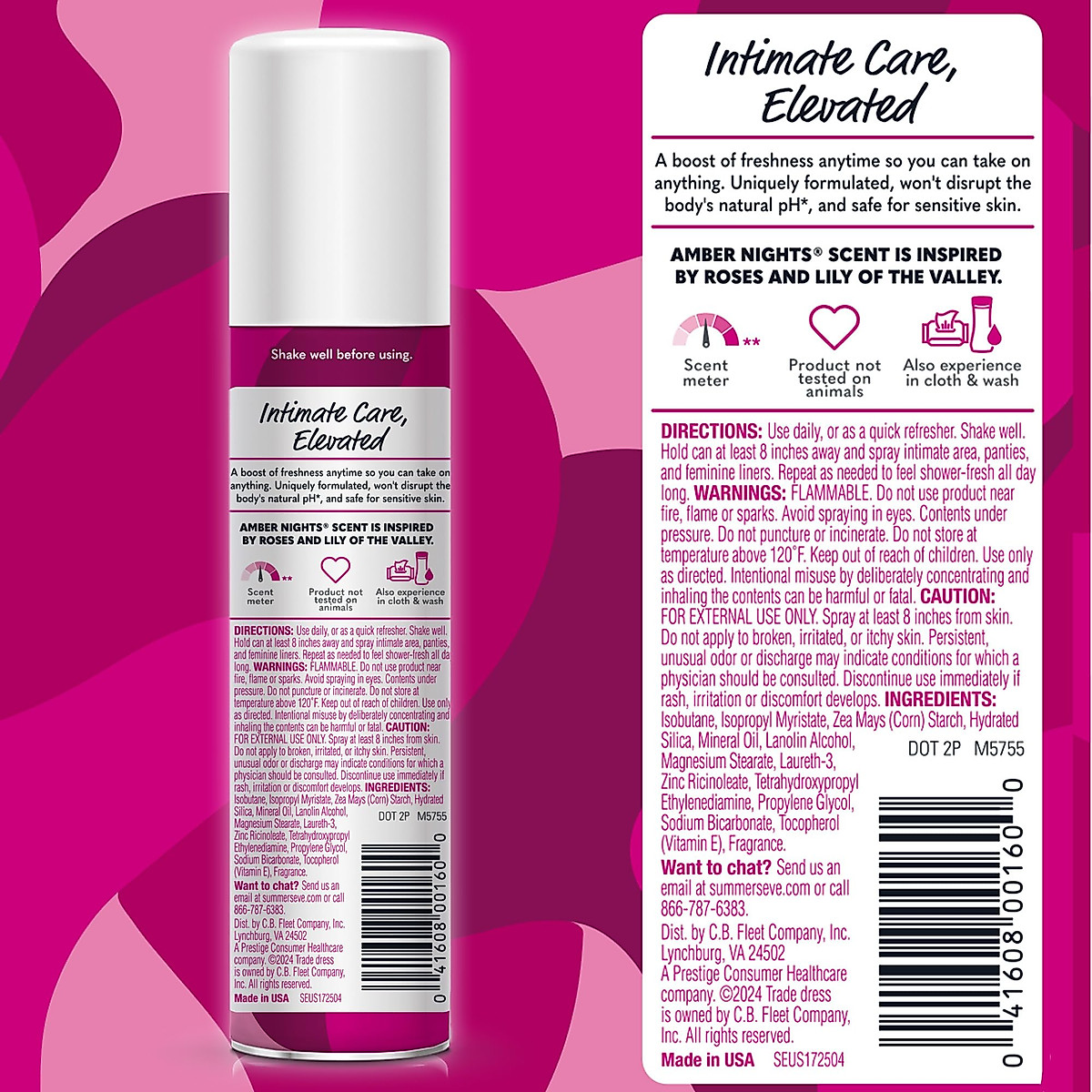 Summer's Eve Amber Nights Daily Refreshing Feminine Spray, 2 oz