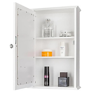 3-Lier Wall Mount Bathroom Cabinet Storage Medicine,toliet Cabinet Kitchen Laundry Cupboard with an Open Door