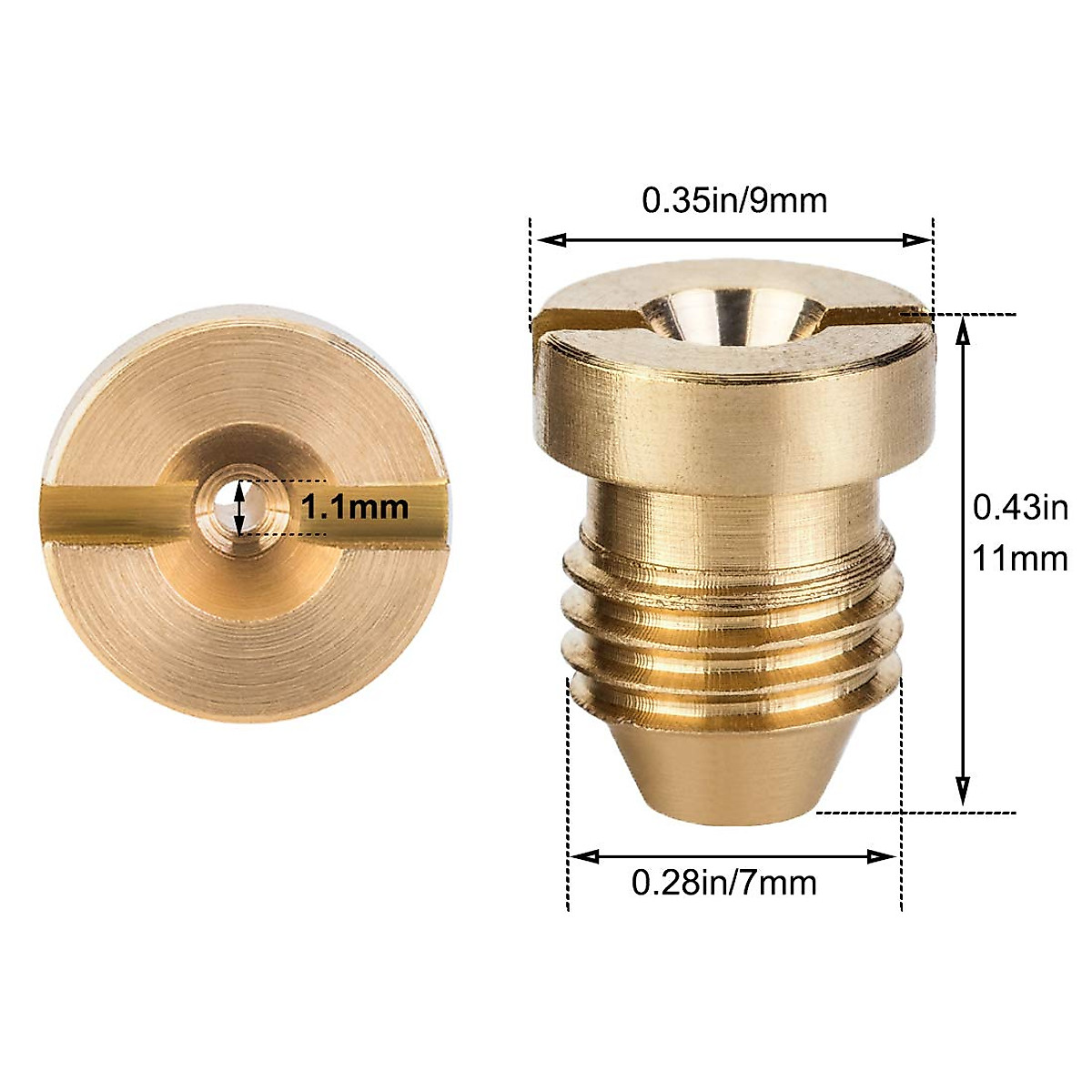 4 Pack 1.1mm Foam Orifice Nozzle, 3000 PSI Universal Accessories for Snow Foam Lance (2 Pack nozzle + 2 Pack foam maker)