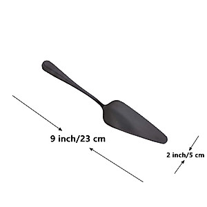Stainless Steel Pie Cake Server with Mirror Finished 2pcs (black)