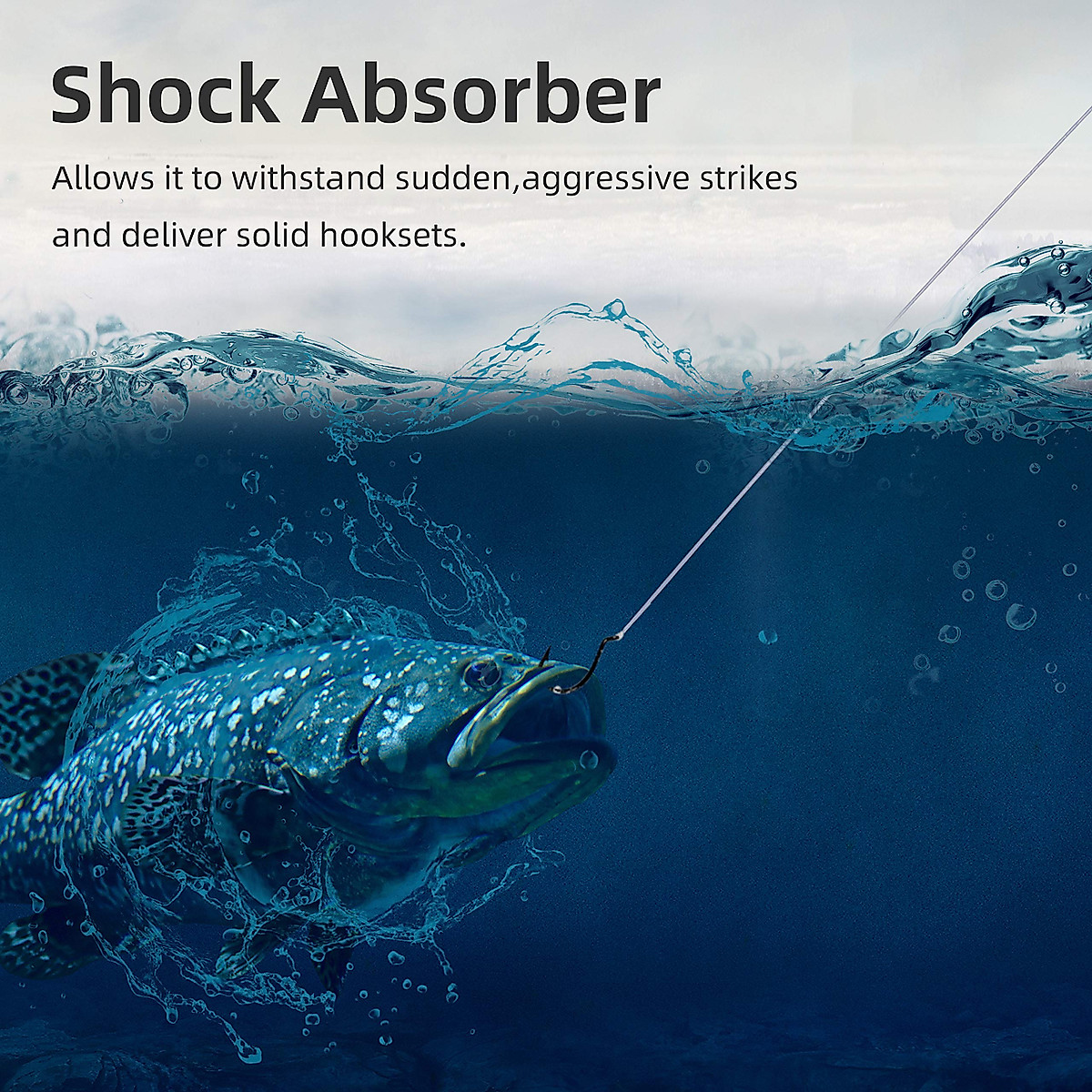 RUNCL PowerMono Fishing Line, Monofilament Fishing Line - Ultimate Strength, Shock Absorber, Suspend in Water, Knot Friendly - Mono Fishing Line (Clear, 6LB(2.7kgs), 300yds)