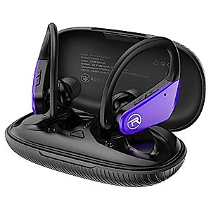 ROVIIS Wireless Earbuds Bluetooth 5.3 Earphones IPX7 Sport Earbuds for Running Workout Bass Stereo Headphones with Ear Hook Microphones Over Ear Earbuds for iPhone Android, Fast Pair
