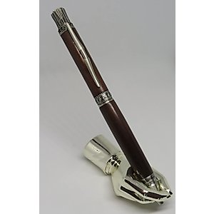 cv - Keen Handcrafted Handmade Peruvian Walnut Archery Twist Antique Pewter Pen