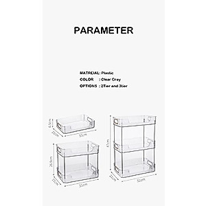 ICCGBHGO Bathroom Organizer Countertop, Bathroom Vanity Dresser Counter Shelf Storage, Clear Lotion Makeup Organizer Tray, Spice Under Sink Organizer Cabinet Rank for Bathroom Kitchen 2Tier