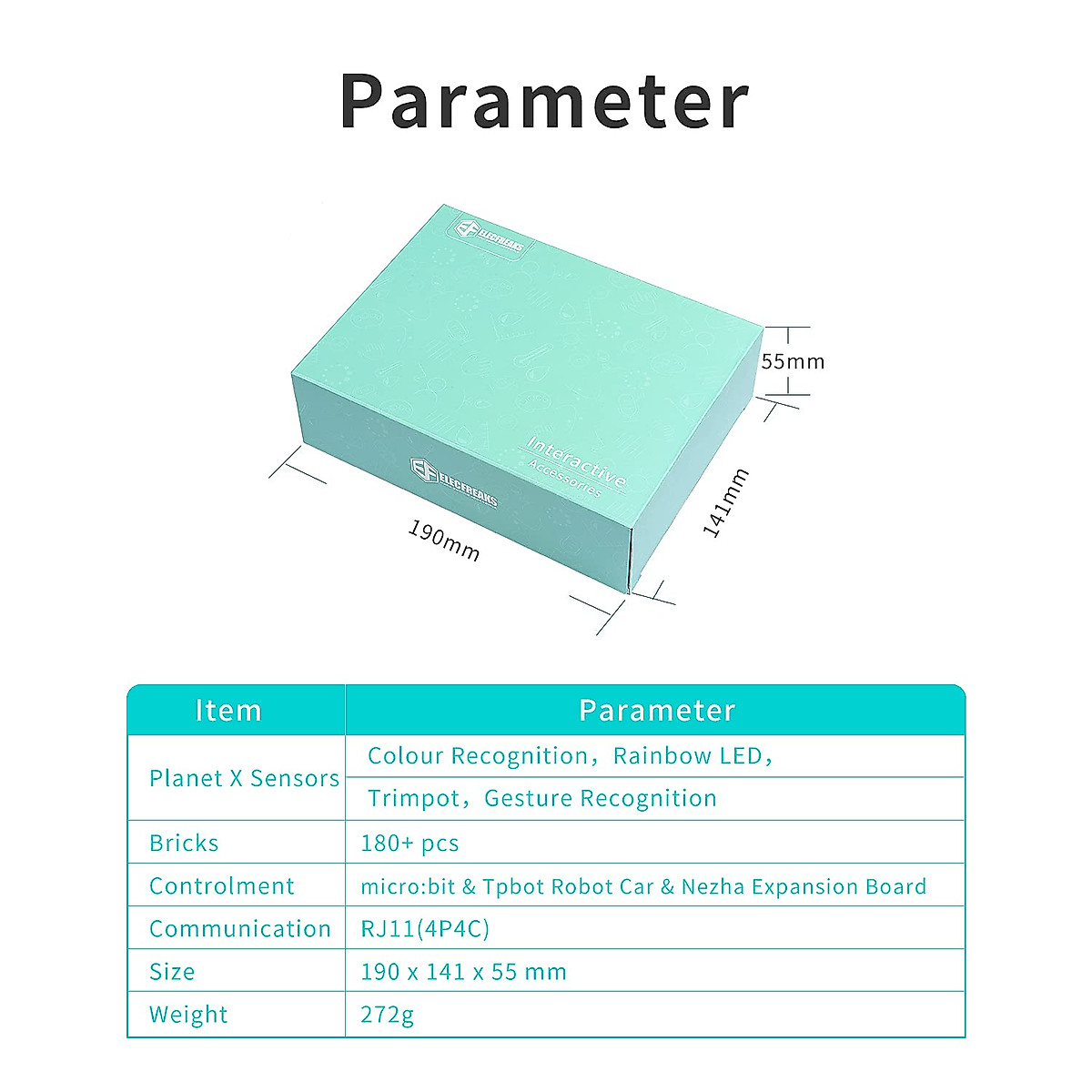 ELECFREAKS Interactive Coding Accessories Pack microbit Building Bricks for TPbot Car and Nezha Inventor’s Kit, STEM Educational Planet X Series Sensors Kit (Without Micro:bit & TPbot & Nezha)
