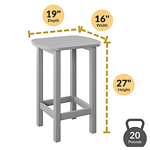 DutchCrafters Recycled Poly Balcony Bistro Set, Table with 2 Adirondack Style Chairs, Counter Height, 3 Piece Patio Furniture Set, Amish Made in USA (Weatherwood & Tudor Brown)