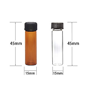Pack of 100 Glass Vials with Black Phenolic Screw Caps (4ml, Clear)
