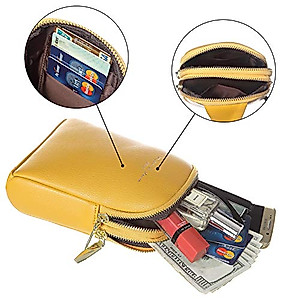 INICAT Small Crossbody Sling Bags Faux Leather Cell Phone Purse for Women(No Touchscreen-yellow)