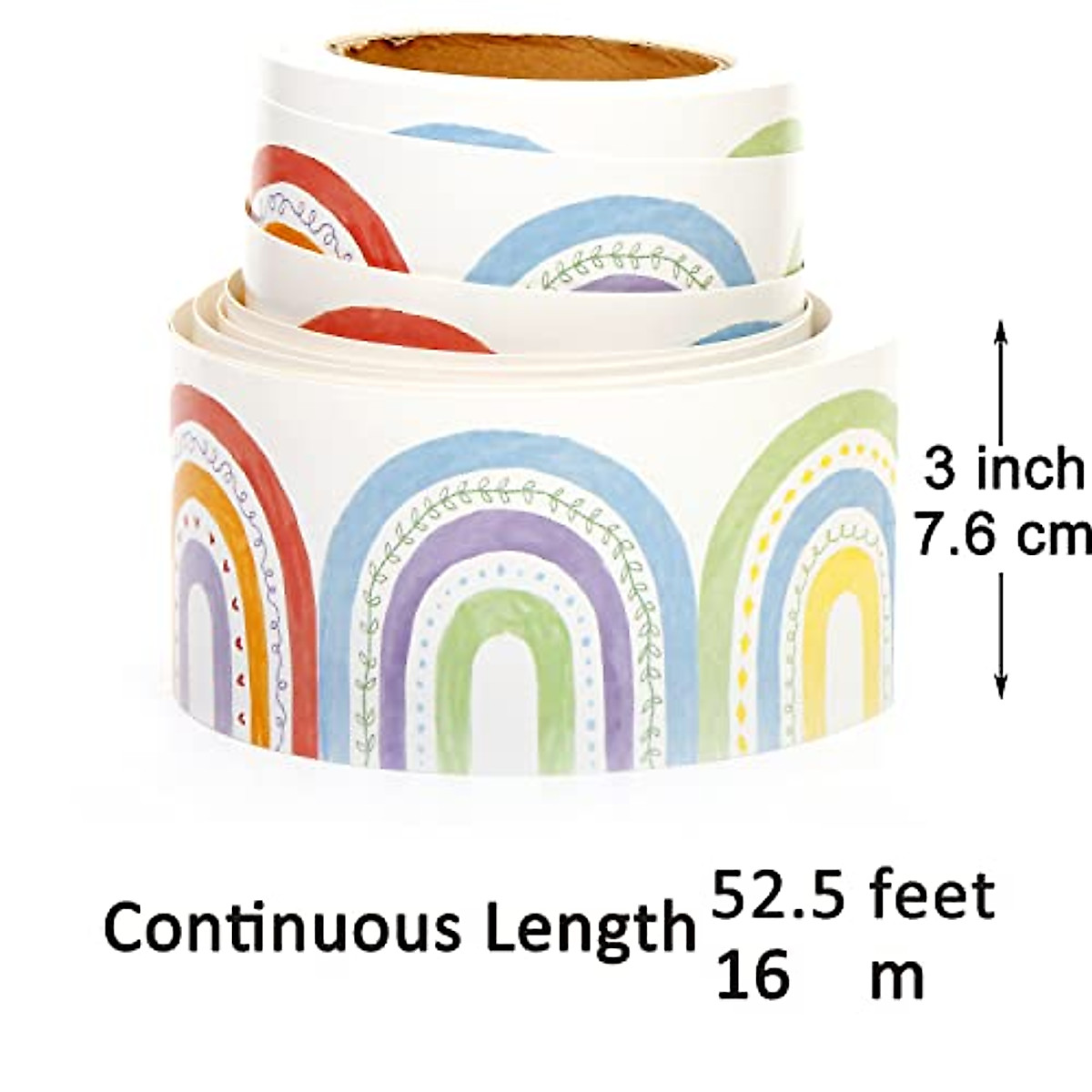 Youngever 52.5 ft Bulletin Board Borders for Classroom Decoration, Rainbow Design