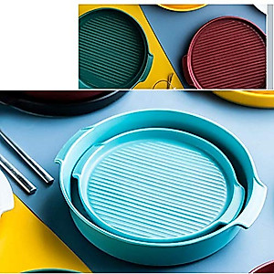 GagalU China Dinnerware Set,Dinner Plate Ceramics Dinnerware Set, Bone China 26 Pieces Plates and Bowls Sets/Pure White Blue Edge Porcelain Dinner Set Suitable for housewarmingurant Microwave Sa