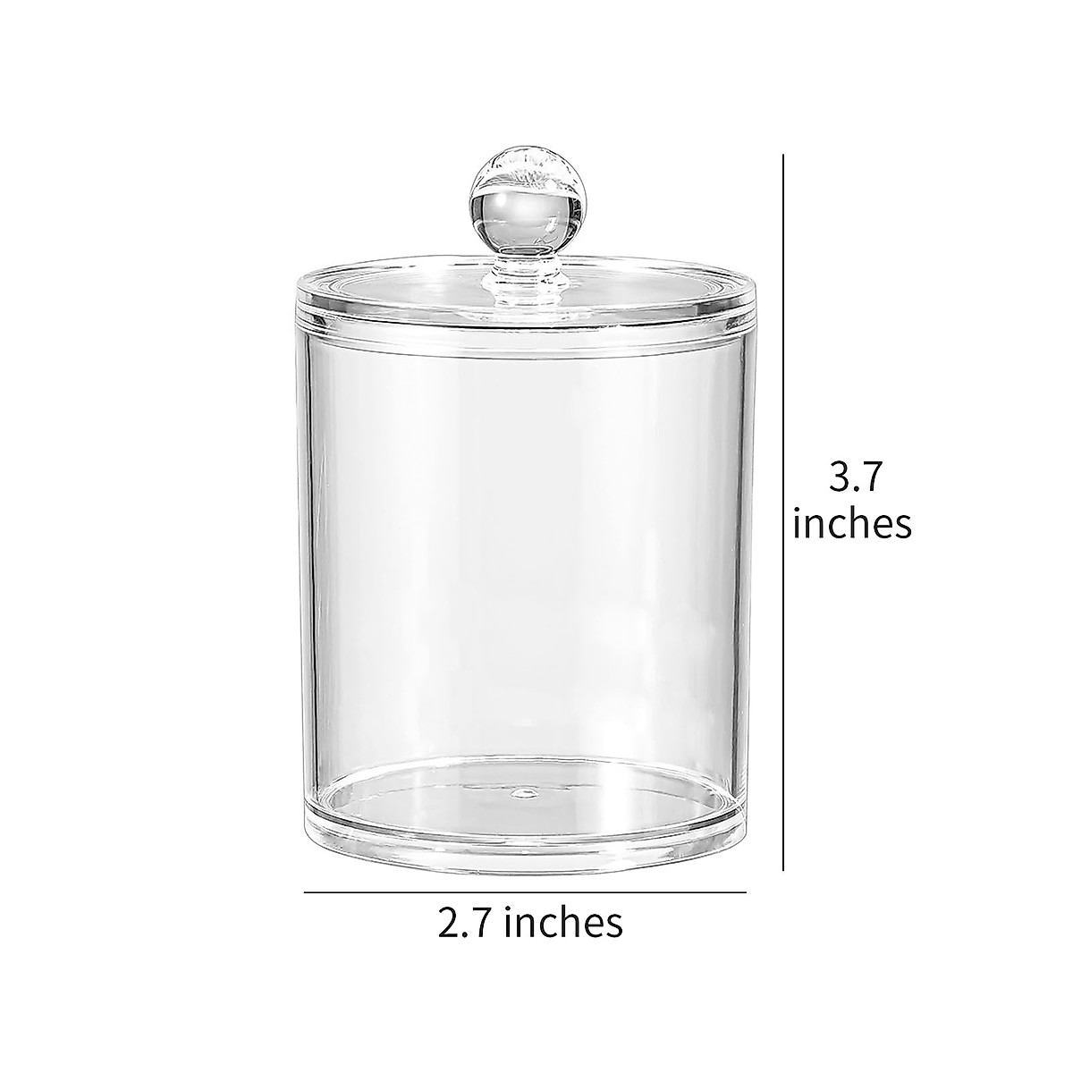 2-pack Qtip Dispenser Apothecary Jars, Cotton Swab,Round Pads, Floss Clear Plastic Apothecary Jar Set for Bathroom Canister Storage Organization, Vanity Makeup Office Dresser Organizer