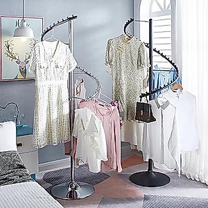 SRMNFADZ 71 Inch Spiral Clothing Rack, Retail Metal Garment Rack, Modern Freestanding Coat Rack, Clothes Display Rack for Bedrooms, Living Rooms, Stores,Black