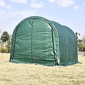 Walnest Large Heavy Duty Carport Car Canopy Portable Garage Boat Shelter Tent for Party, Wedding, Garden Storage Round Top Style 10 x 8 ft Green