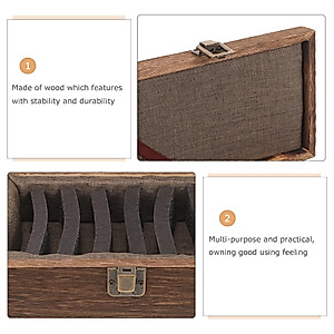 COHEALI Wooden Storage Box with Foam Liner Wax Seal Stamp Head Storage Box Wooden Coin Holder Jewelry Keepsake Chest Trinket Box for Earrings Necklace Bracelet