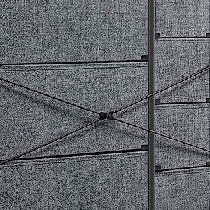 Topeakmart Storage Tower with 7 Drawers, Storage Organizer Tower Unit for Living Room, Hallway, Entryway, Guest Room, Office - Steel Frame, Easy Pull Fabric Bins Dark Gray