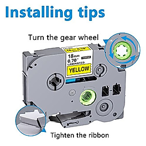 Weemay 4 Pack TZe-641 Label Replacement for Brother 18mm Yellow Ptouch Standard Laminated Label Maker Tape 3/4" TZe641 TZ-641 TZ641 for PT-D400AD PT-D610BT PT-D600 PT-D410 Printer, 0.7" x 26.2'
