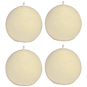 Biedermann & Sons Round-Shaped 2-3/8-Inch Diameter Ball Candles, Set of 4, Champagne