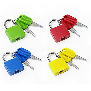 Pengxiaomei 4Pcs Suitcase Lock,4 Colors Mini Padlock with Key Small Locks for Schoolbag Backpack Luggage Padlock for School Gym 1.2×0.9Inch