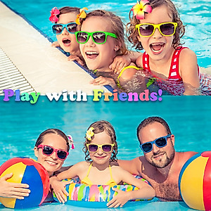 48 Pieces Summer Sunglasses Beach Balls Bulk Party Favors for Kids 24Pack Neon Sunglasses 24Pack Beach Balls Kid Boys Girls Graduation Party Supplies for Beach Day Pool Party Favors Goodie Bag Favors