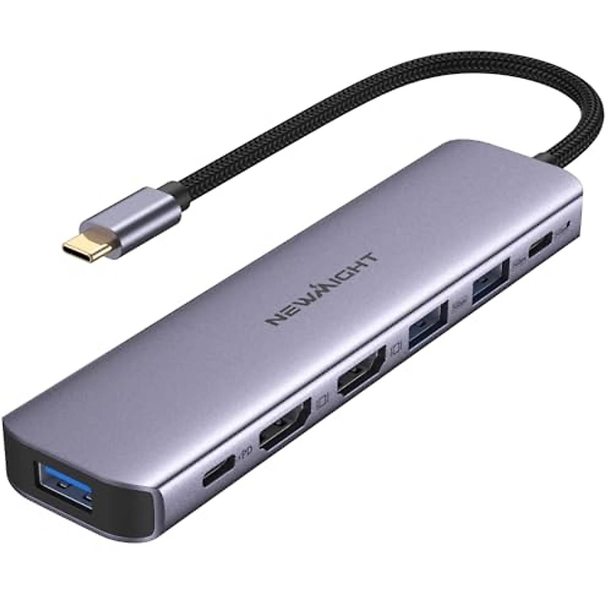 USB C Docking Station Dual HDMI Monitor, Newmight 7 in 1 USB C to Dual HDMI Adapter with 3 USB 3.0, PD 100W Charging, USB C 3.0, USB C Hub Multiport Adapter for Dell, HP, MacBook, iPhone 15 Series