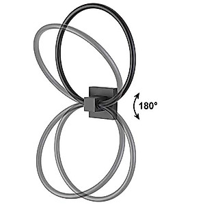 BVL Towel Ring Black, Hand Towel Holder Ring Hanger for Bathroom Kitchen ,Metal Round Towel Holder Wall Mounted Towel Rack,2 Pack 206322