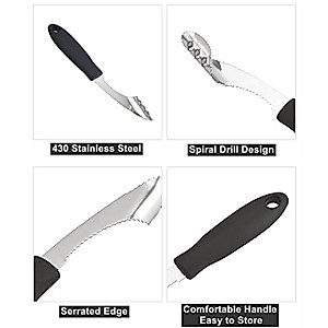 JIANYI Kitchen 2-in-1 Jalapeno Corer, 18/8 Stainless Steel Bell Pepper Corer Tool Remover with Serrated Edges & Soft Rubber Handle, Jalapeno Pepper Deseeder For Removing Vegetable Tops & Seeds