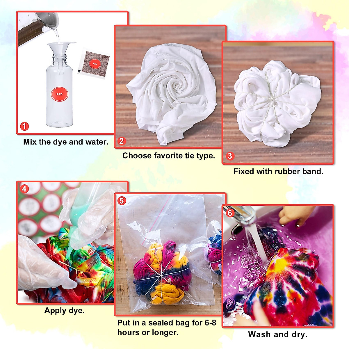 PATIFEED Tie Dye Kit for Kids and Adults, 32 Colours 80ML Bottles Tye Dye Kits, Tyedyedye Kit Gifts for Girls and Boys Large Groups Activities Handmade Party