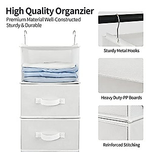 GRANNY SAYS Bundle of 1-Pack Hanging Shelf Organizer & 2-Pack Linen Closet Organize Bins