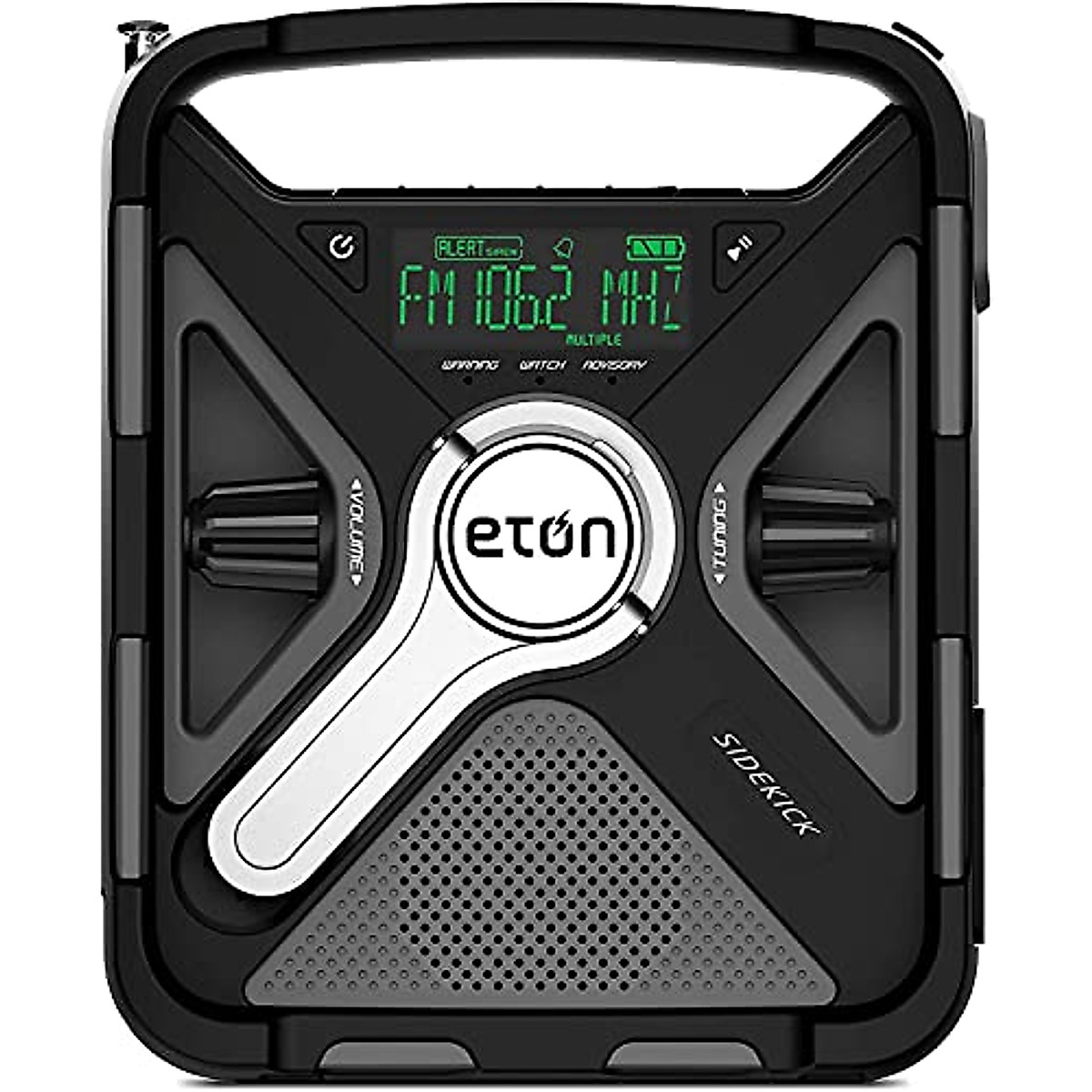 Eton - Sidekick, Ultimate Camping AM/FM/NOAA Radio with S.A.M.E Technology, Solar Powered, Battery Powered, Bluetooth, Rechargeable, LED Flashlight, Phone Charger, Commitment to Preparedness