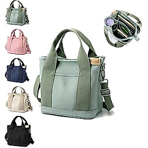 Misawa Shinichiro Bag, Calendarm Japanese Handmade Large Capacity Multi-pocket Handbag, Women's Tote Crossbody Canvas Bags (Green)