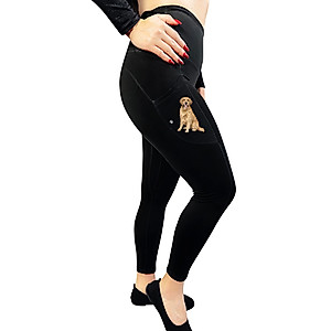 Golden Retriever High Rise Yoga Leggings for Pet Lovers - 25" Lightweight Ultra Soft Yoga Pants for Women with Side Pockets (as1, alpha, one_size, m, regular, petite, Golden Retriever)