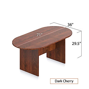 GOF 6FT, 8FT, 10FT Conference Table Chair (G10900B) Set, Cherry, Espresso, Mahogany, Walnut, Artisan Grey (6FT with 4 Chairs, Dark Cherry)