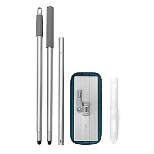 JDlife Household and Commercial Cleaning Microfiber Flat Mop- Cleaning System with Reusable 360-spin Mop Pads for Tile, Marble, Hardwood Floors Cleaning