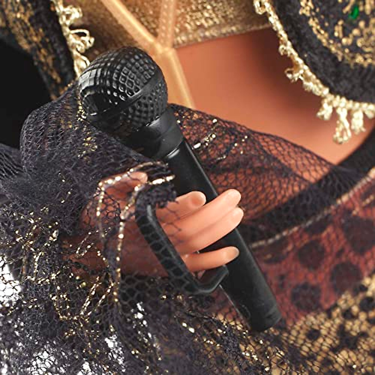 Barbie Signature Gloria Estefan Barbie Doll in Gold and Black Fashion and Accessories, with Microphone, Gift for Collectors