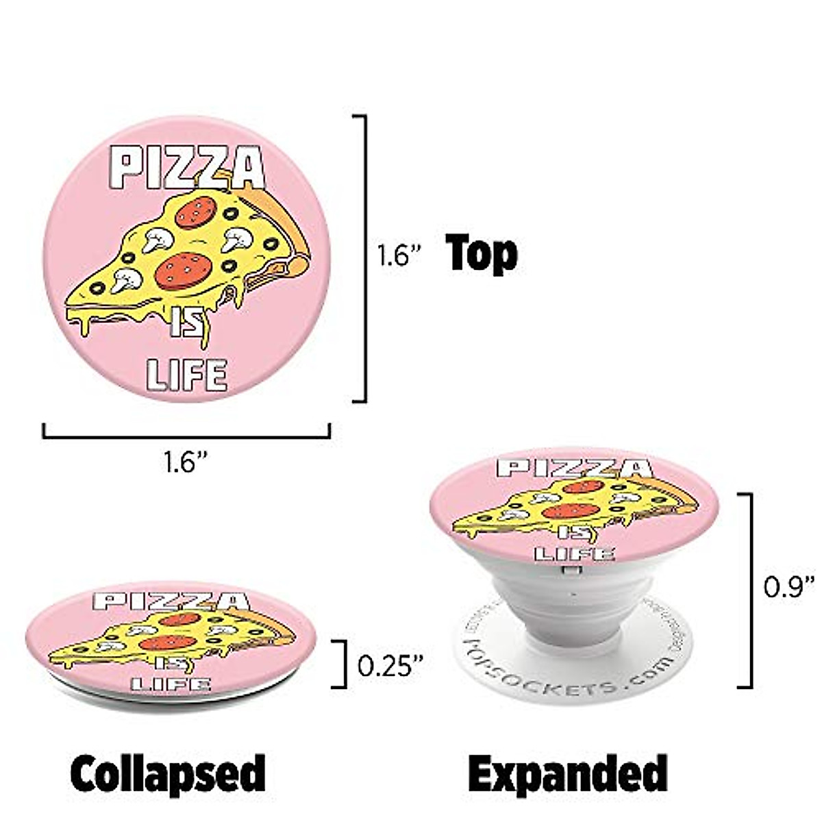 PopSockets: Collapsible Grip & Stand for Phones and Tablets - Pizza Is Life